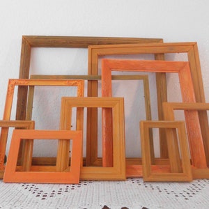 Wedding Frame Set Orange Rustic Shabby Chic Distressed Autumn Fall ...
