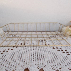 Gold Metal Wire Desk Tray Paper Organizer Industrial Office Table ...