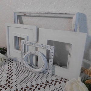 White Shabby Chic Frame Set Rustic Distressed Picture Photo Paris ...