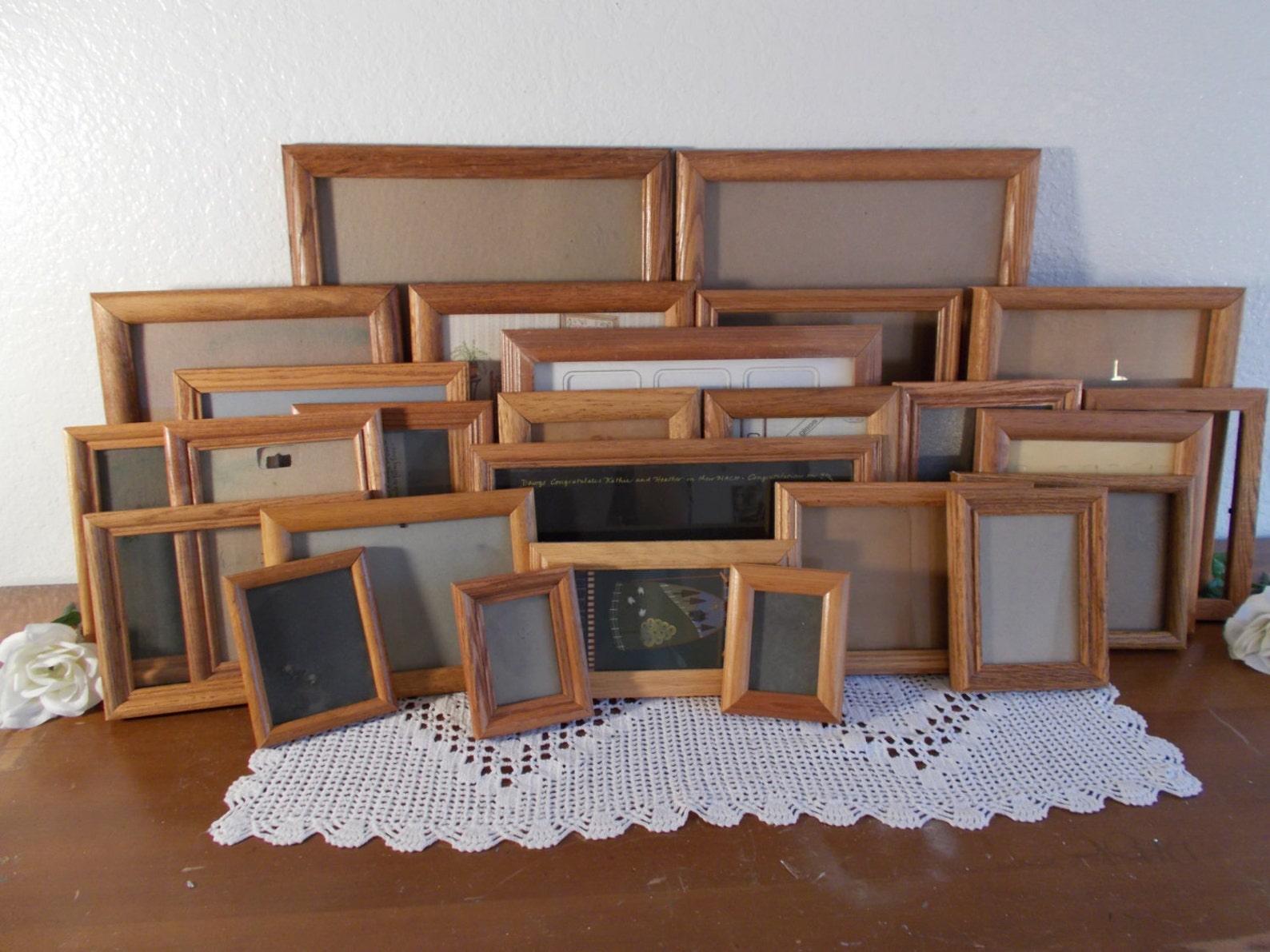 Large Vintage Wood Picture Frame Set Mid Century Photo - Etsy
