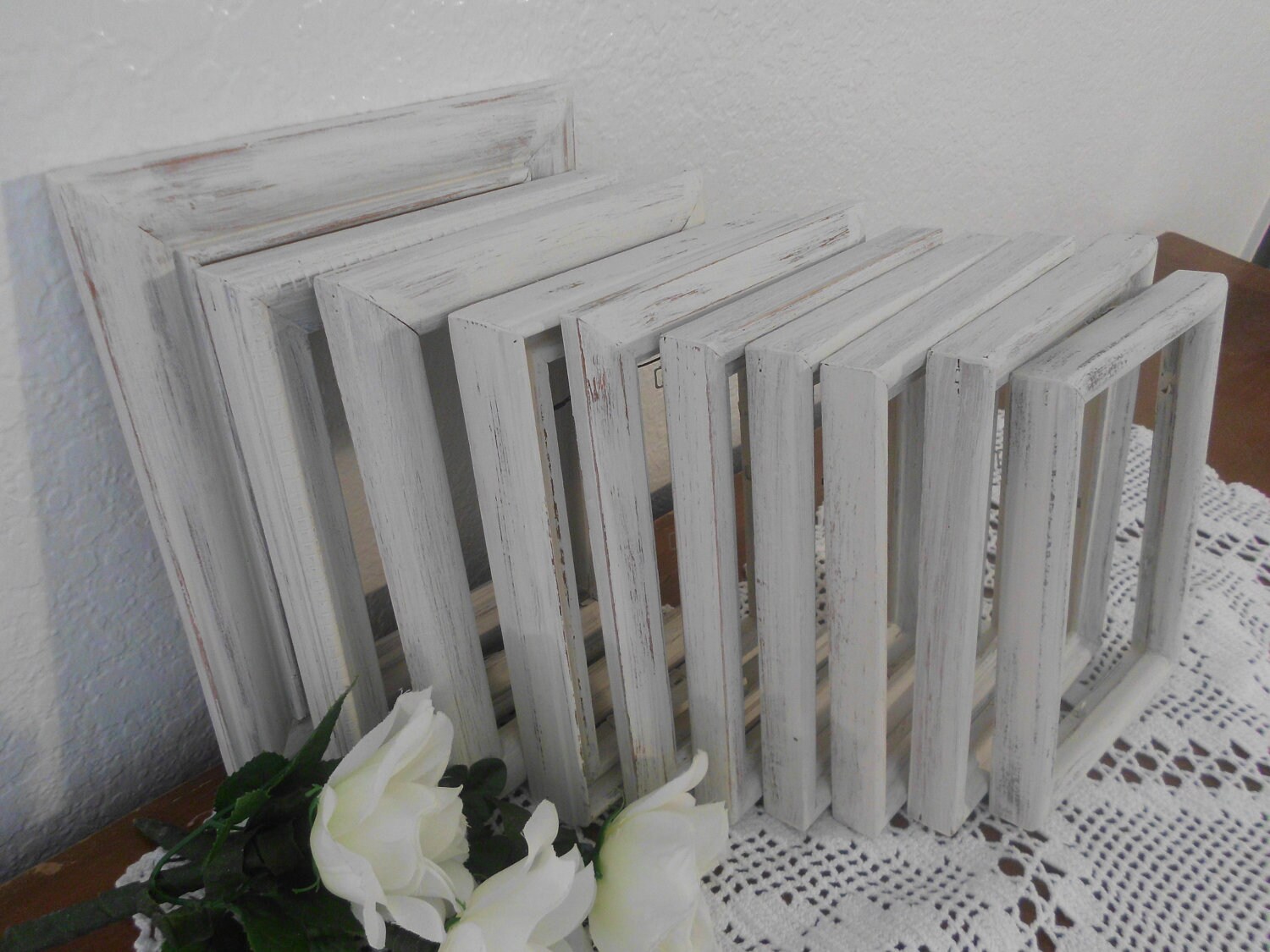White Wedding Frame Set Shabby Chic 5 X 7 Picture Photo Table Number ...