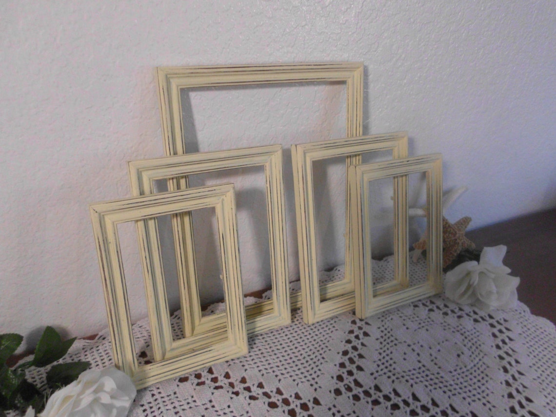 Light Yellow Ivory Frame Set Pale Shabby Chic Picture Photo - Etsy