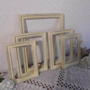 Light Yellow Ivory Frame Set Pale Shabby Chic Picture Photo Country ...