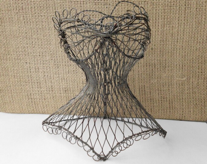 Vintage Black Self Standing Wire Corset Bust and Dress Form. Paris ...