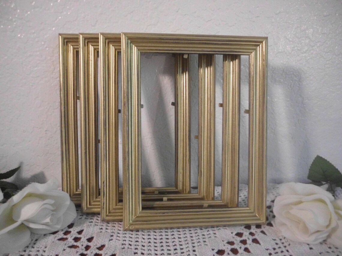 Rustic Gold Wedding Frame Shabby Chic Distressed 4 X 6 or 5 X 7 Picture ...