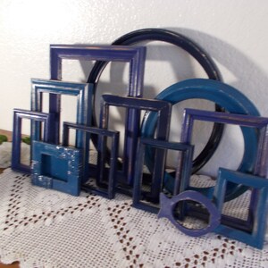 Blue Picture Frame Set Photo Gallery Collection Beach Cottage Coastal ...