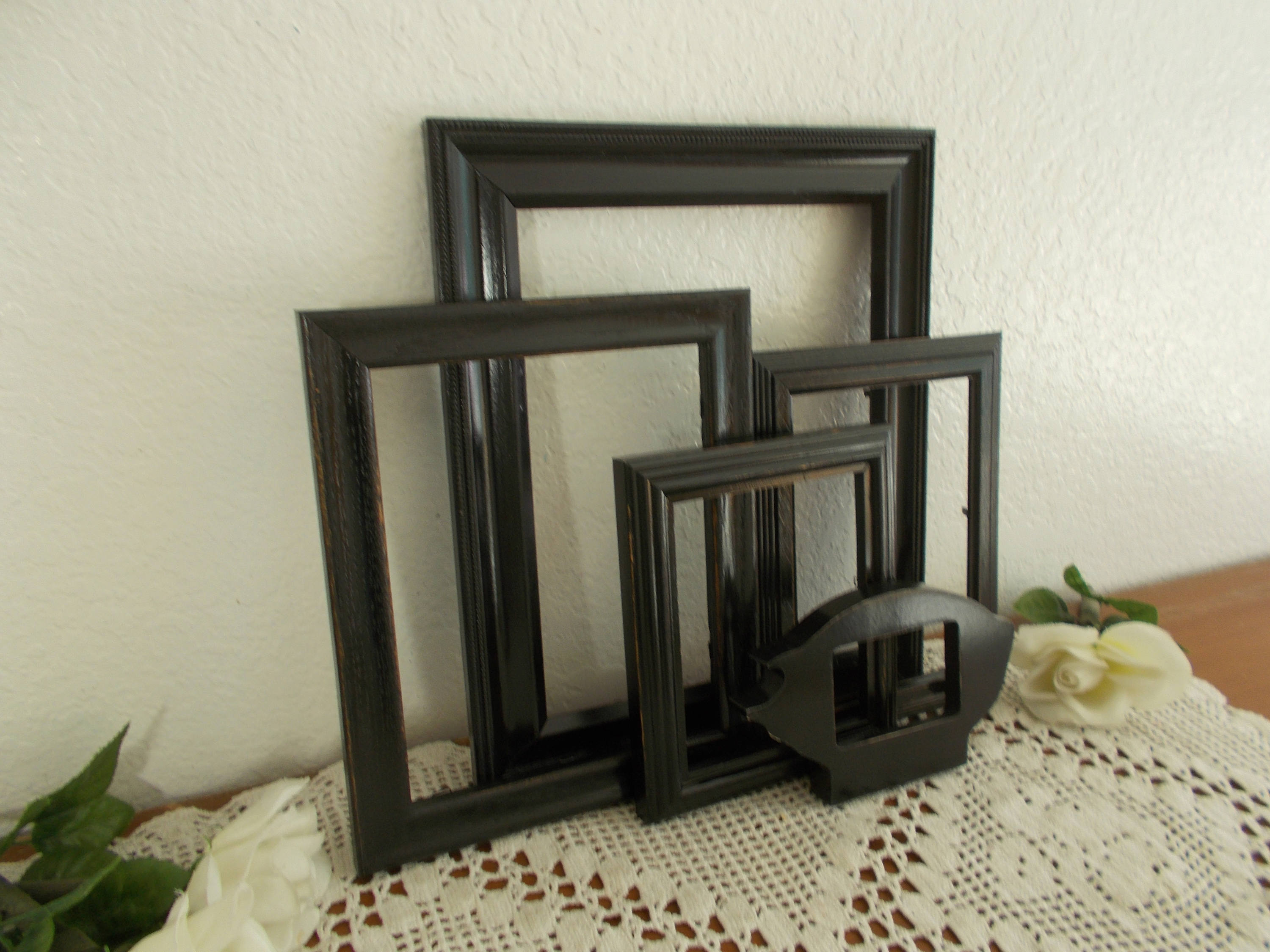 Black Pig Picture Frame Set Photo Gallery Collection Country Farmhouse ...