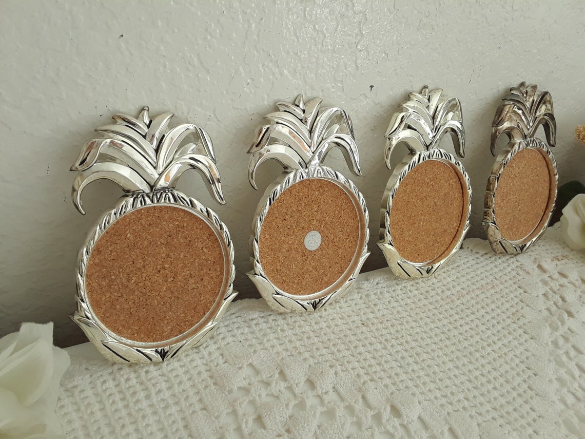 Vintage Silver Pineapple Coaster Set Godinger Silver Art Co. - Etsy
