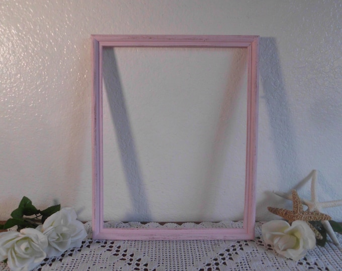 11 X 14 Pink Picture Frame Shabby Chic Distressed Wood Photo Decoration ...