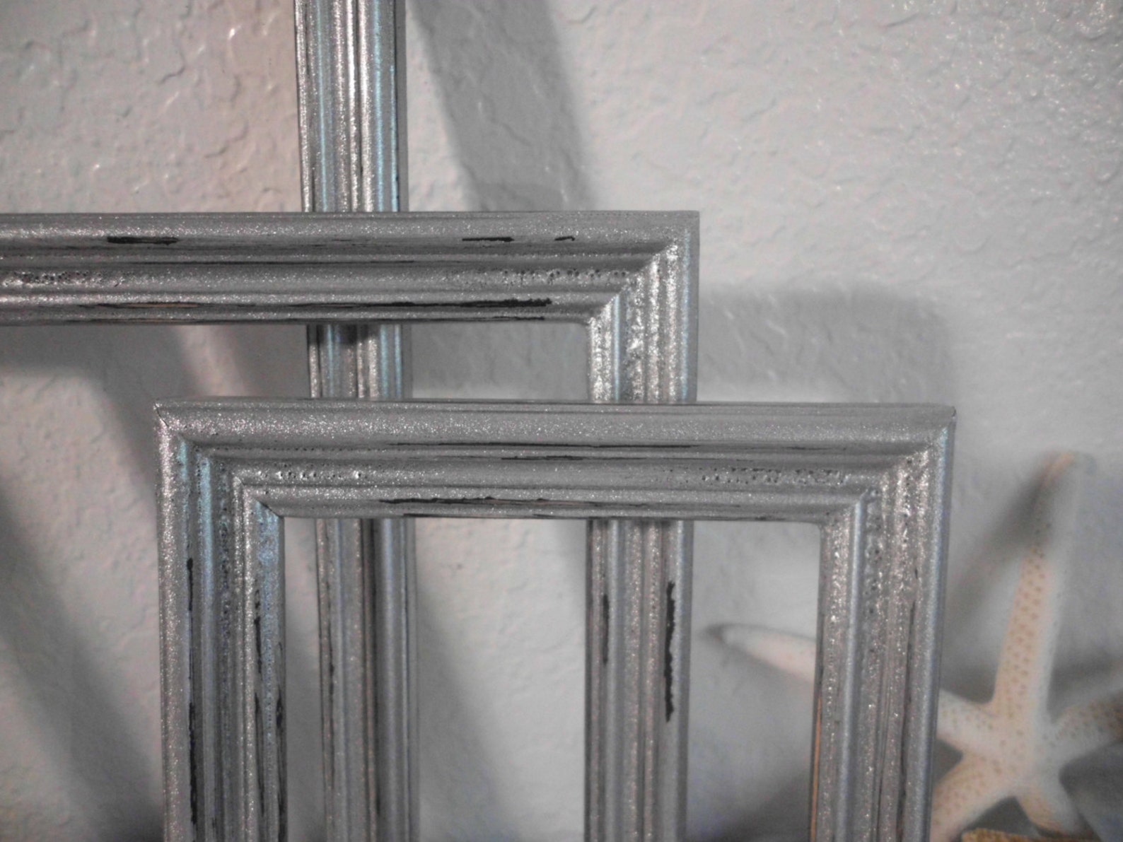 Silver Frame Set Sparkly Glitter Shabby Chic Picture Photo Christmas ...