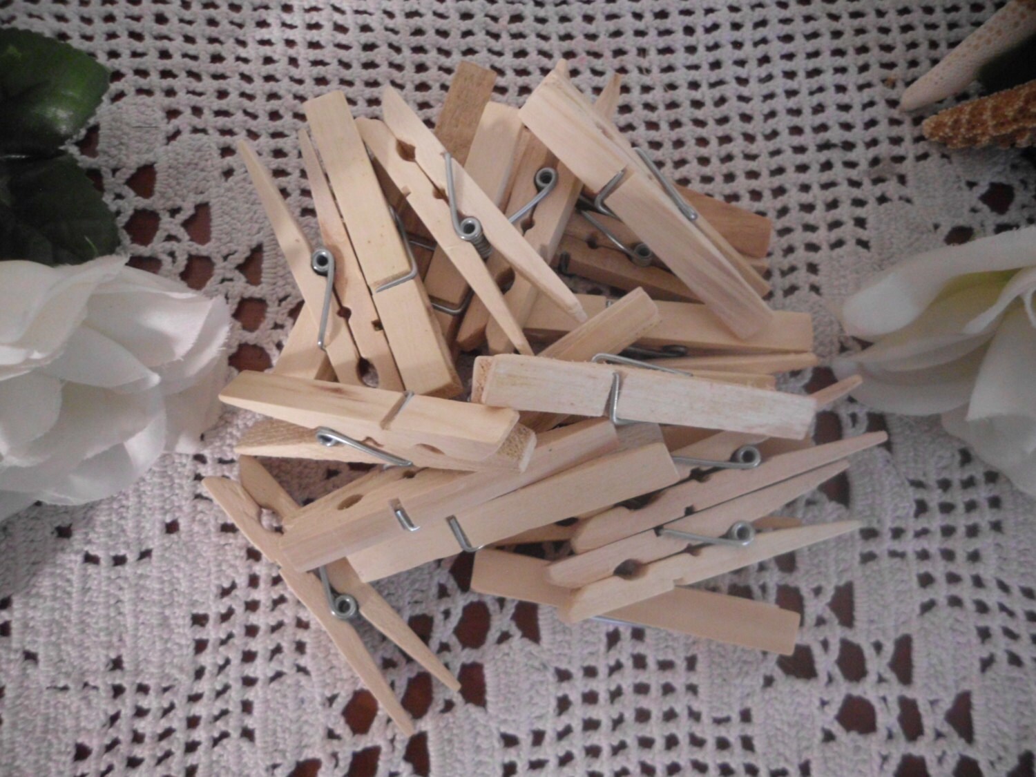 DIY Wood Clothespin 100% Natural Solid Brown Wooden Clothes Pin Craft ...