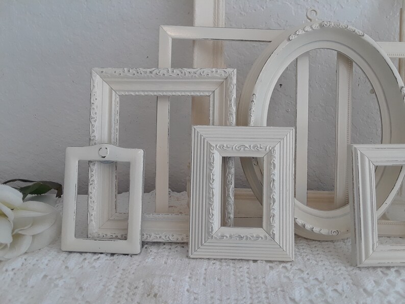 Antique off White Picture Frame Set up Cycled Vintage Photo - Etsy