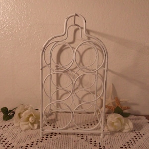 White Wine Rack Shabby Chic Rustic Distressed Beach Cottage French ...