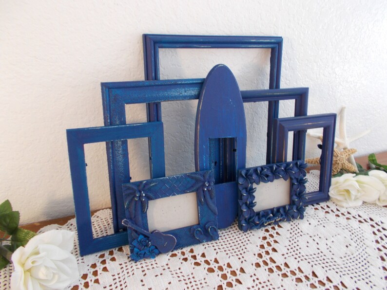 Blue Hawaii Picture Frame Set Photo Collection Beach Cottage | Etsy