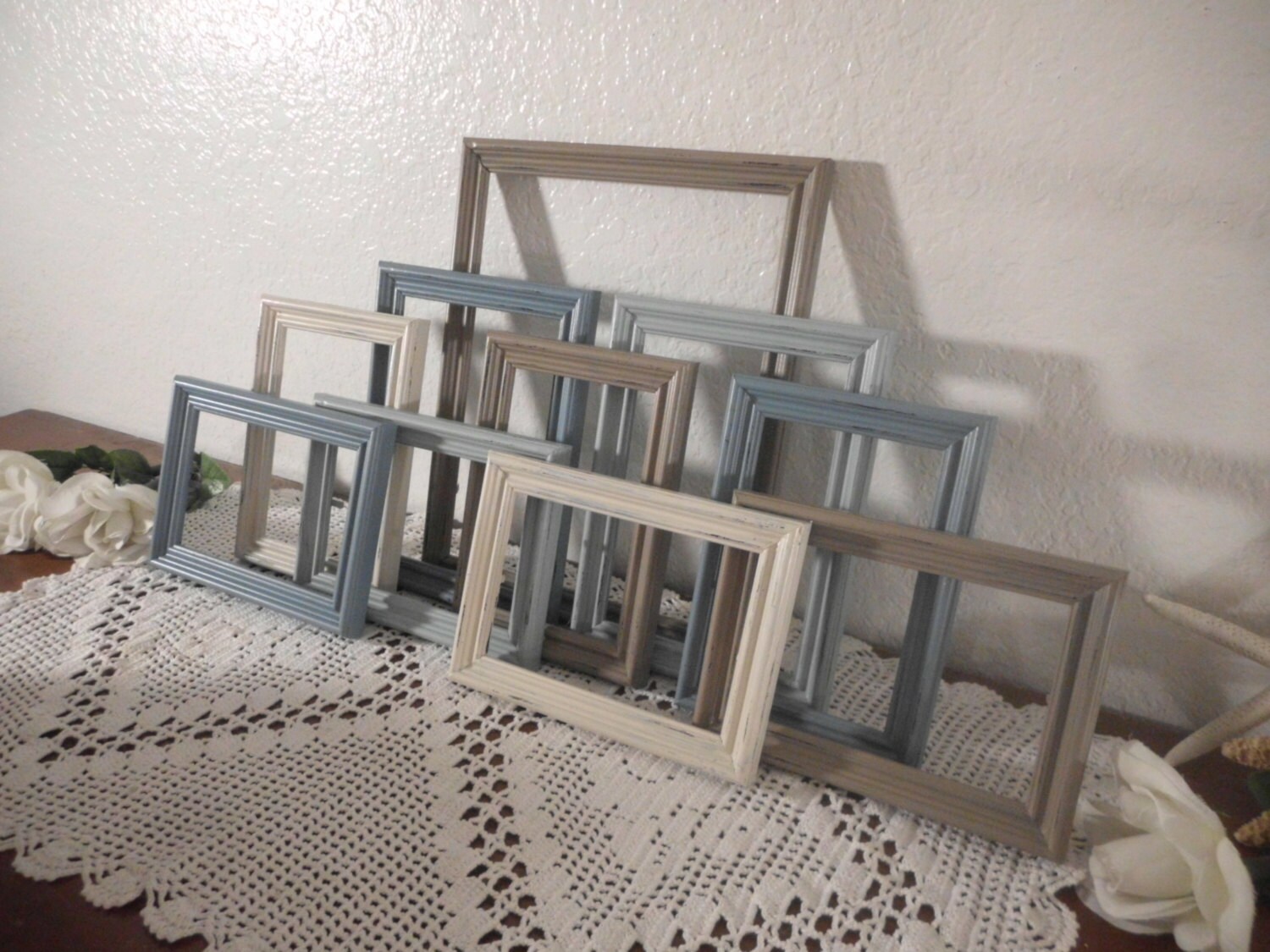 Beach Cottage Frame Set Rustic Shabby Chic Distressed Picture Photo ...