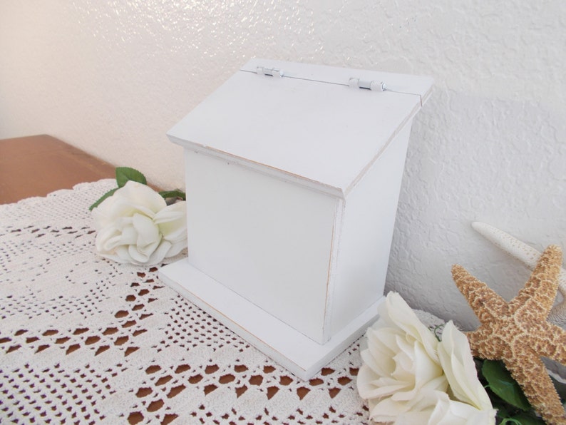 White Recipe File Box Index Card Storage Organizer Rustic | Etsy