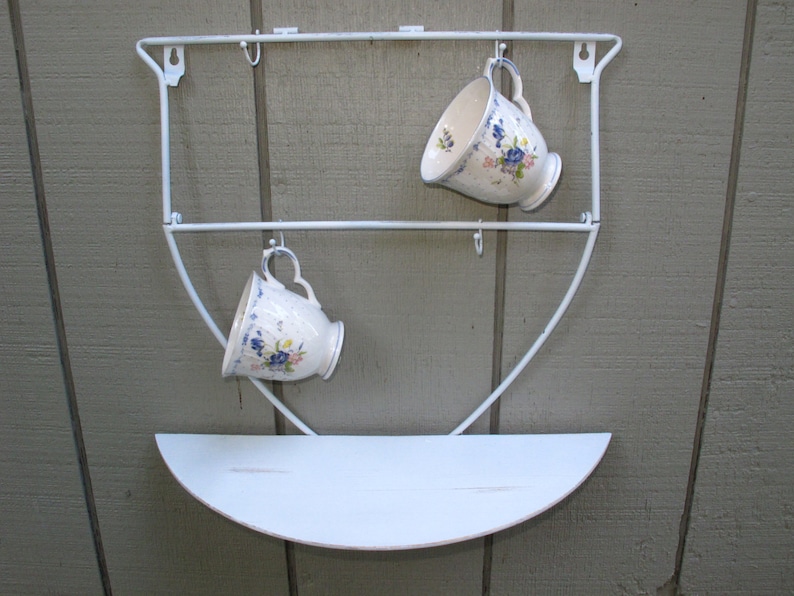 Tea Cup Display Shelf White Shabby Chic Mothers Day Birthday - Etsy