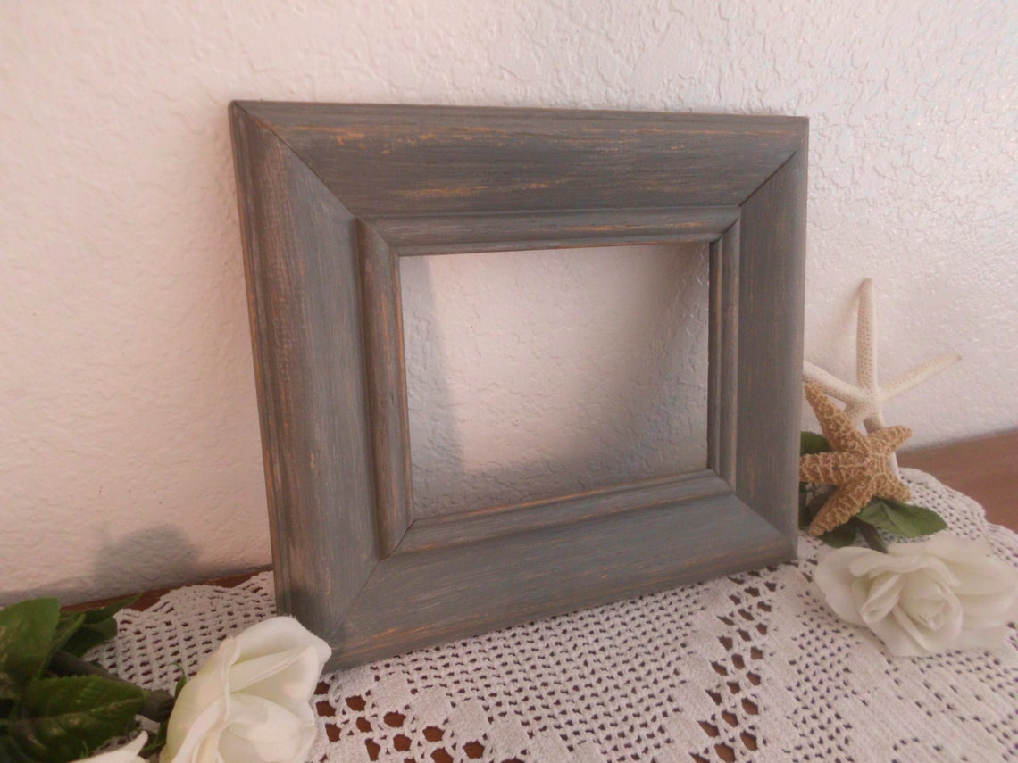 Grey Picture Frame Rustic Shabby Chic Distressed up Cycled | Etsy