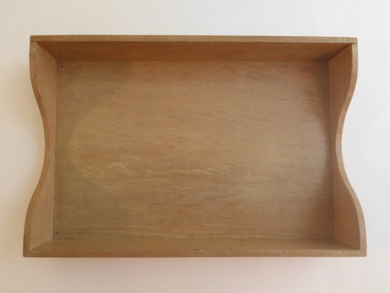 Vintage Wood Paper Tray Wooden Desk Accessory Office File Storage ...