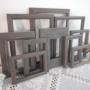 Rustic Brown Picture Frame Set Shabby Chic Distressed Photo Gallery ...