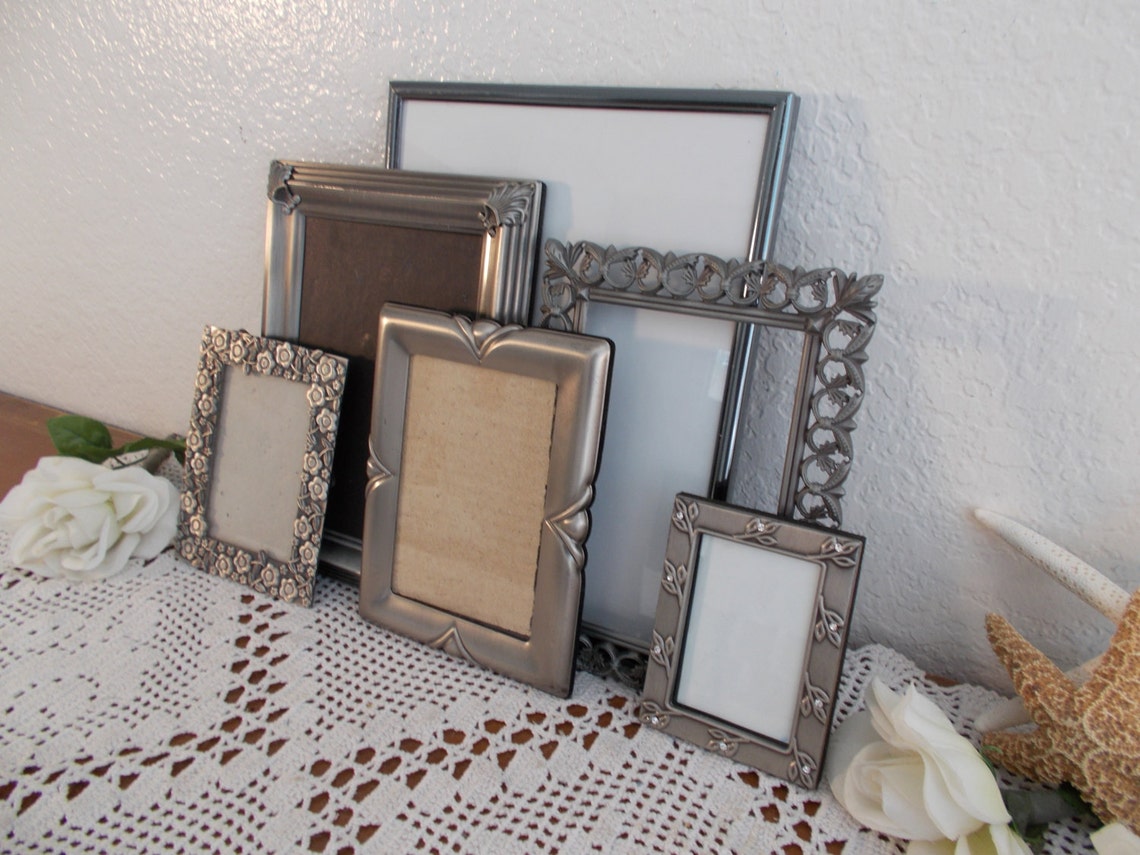 Vintage Silver Picture Frame Set Photo Decoration Gallery - Etsy