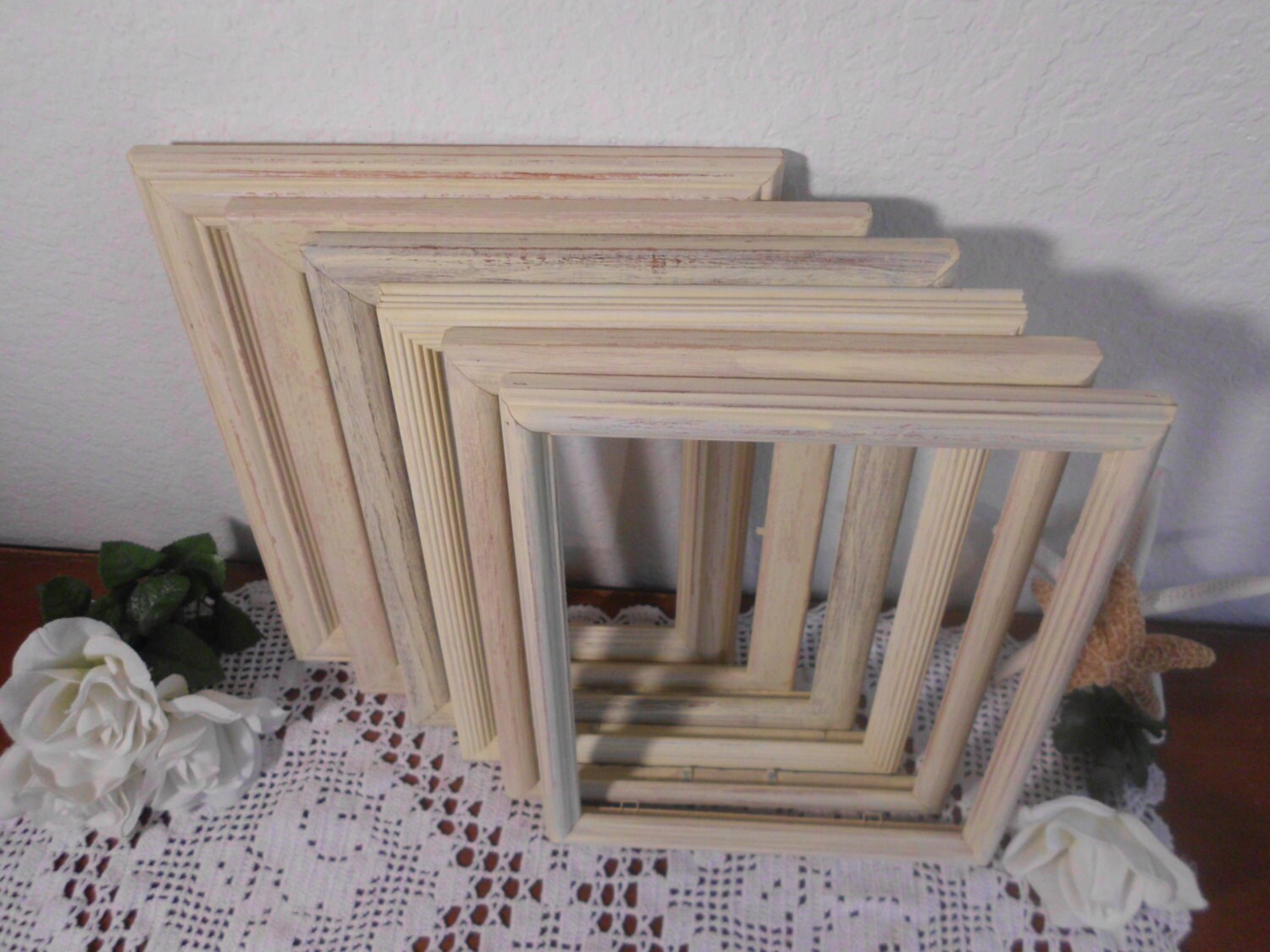 Yellow Ivory Frame Rustic 8 X 10 Shabby Chic Distressed Photo Picture ...