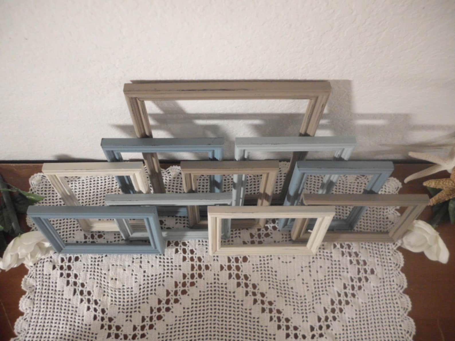 Beach Cottage Frame Set Rustic Shabby Chic Distressed Picture Photo ...