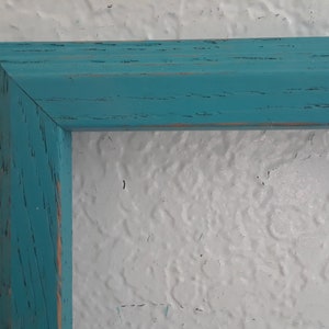 Blue Green Teal Picture Frame Upcycled Vintage Rustic Shabby Chic ...