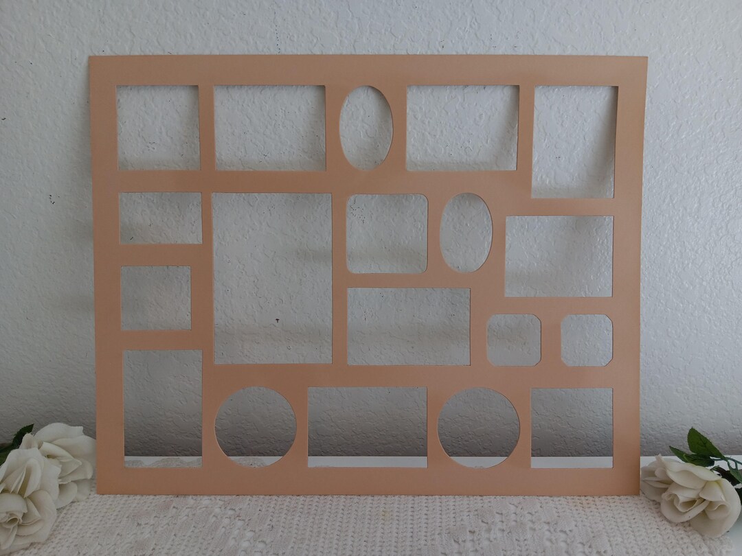 Vintage Brown Collage Mat Board 16 X 20 Picture Frame Photo Insertion ...