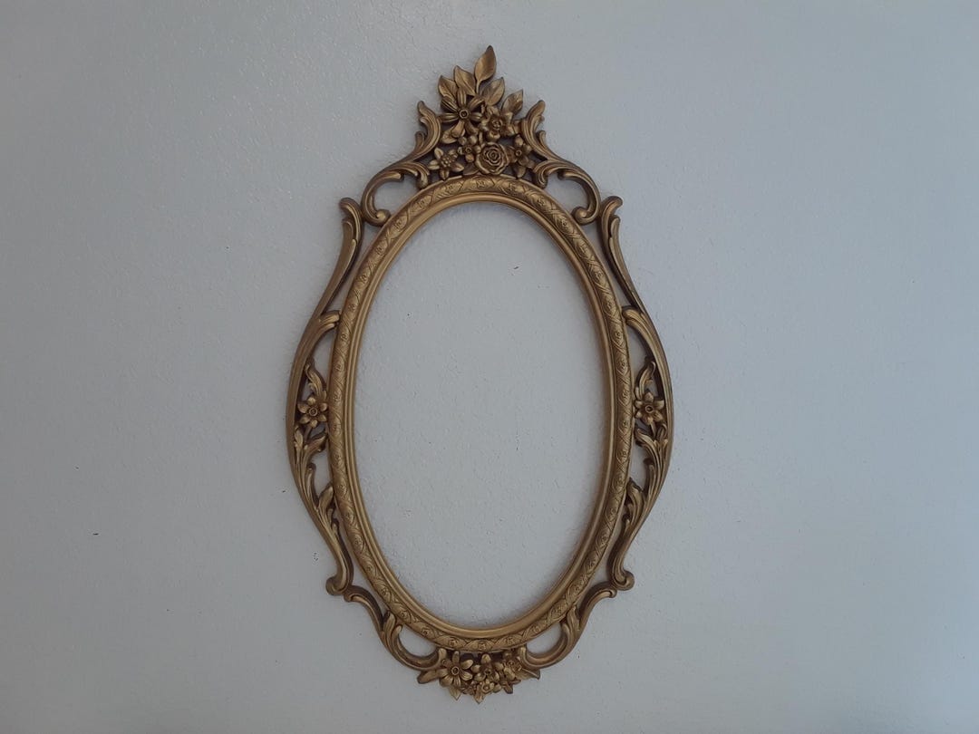 Large Vintage Ornate Gold Syroco Wall Picture Frame 13 X 21 Oval Photo ...