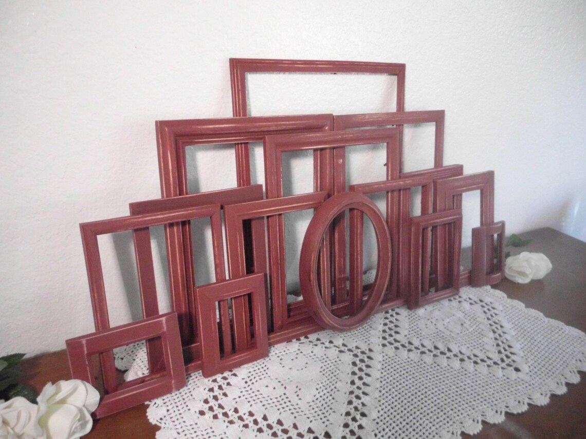 Barn Red Frame Set Large Instant Collection Rustic Shabby Chic ...