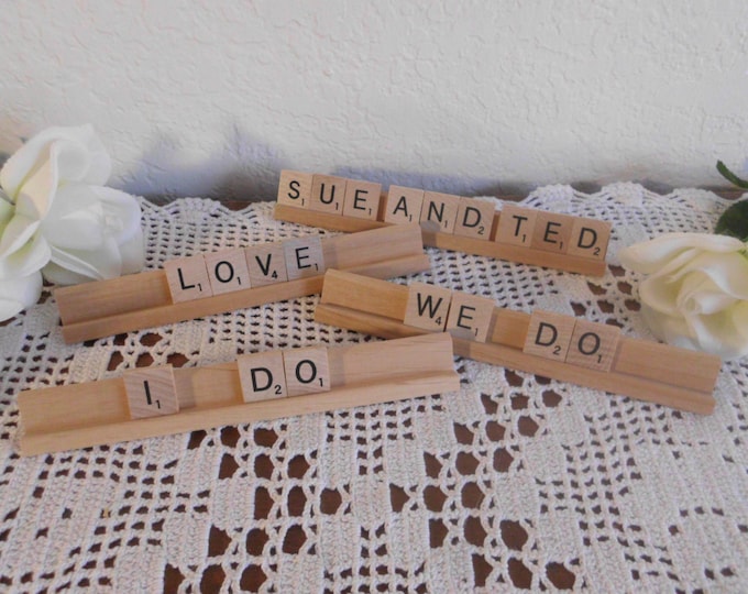 Wedding Cake Topper Scrabble Library Theme Reception Decoration Sign ...