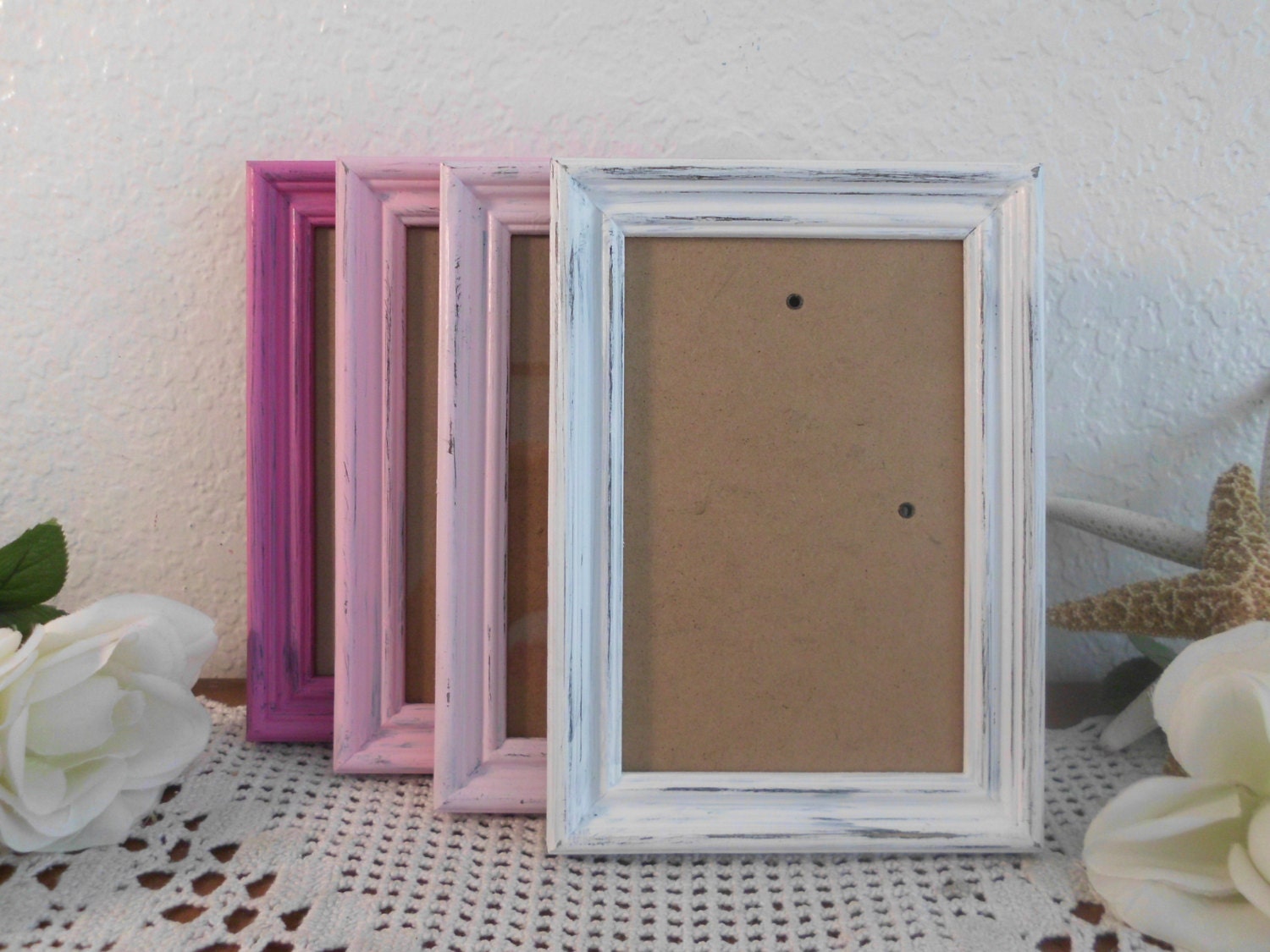 Pink Frame Rustic Shabby Chic Distressed Wood 4 X 6 Picture Photo ...