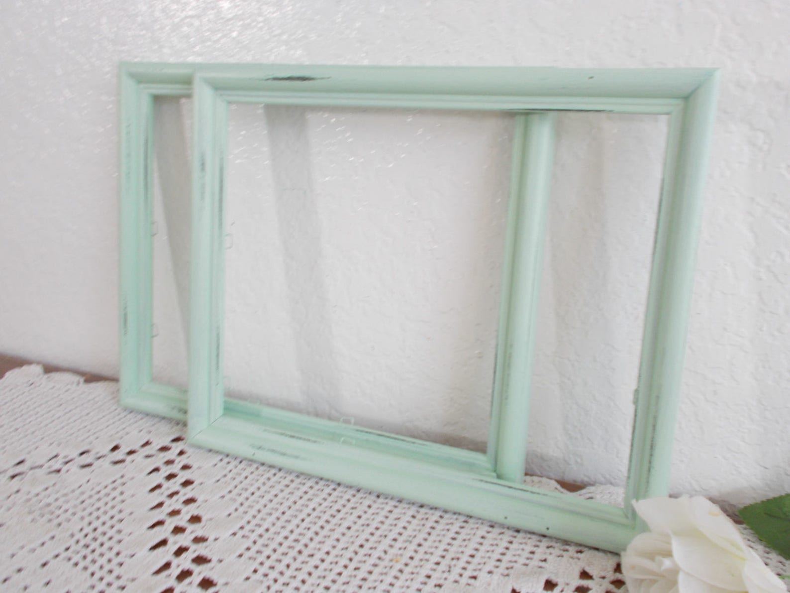 Light Green Picture Frame up Cycled Vintage Wood Rustic Shabby Chic ...