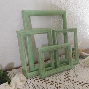Light Green Frame Set Rustic Shabby Chic Distressed up Cycled Vintage ...
