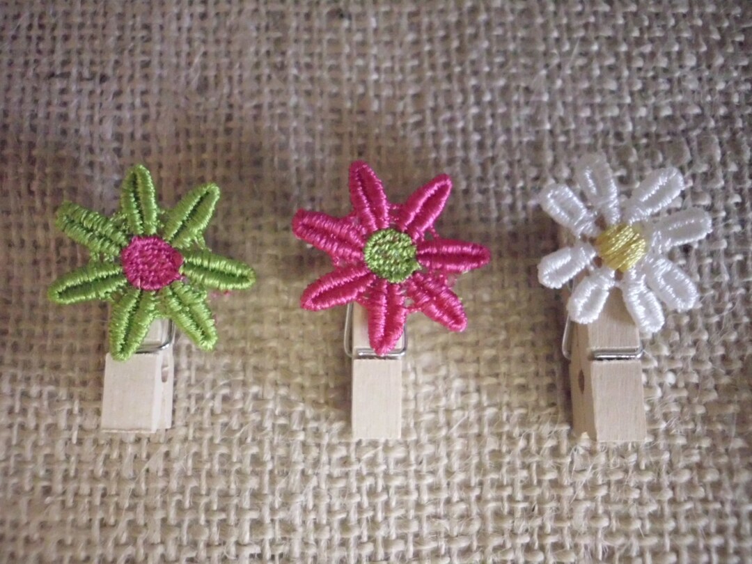 Beautiful Cute Summer Pink Green Flower Clothes Pin Bride Wedding ...