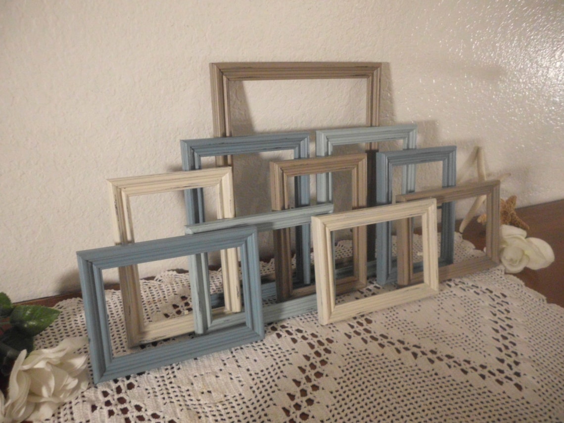 Beach Cottage Frame Set Rustic Shabby Chic Distressed Picture Photo ...