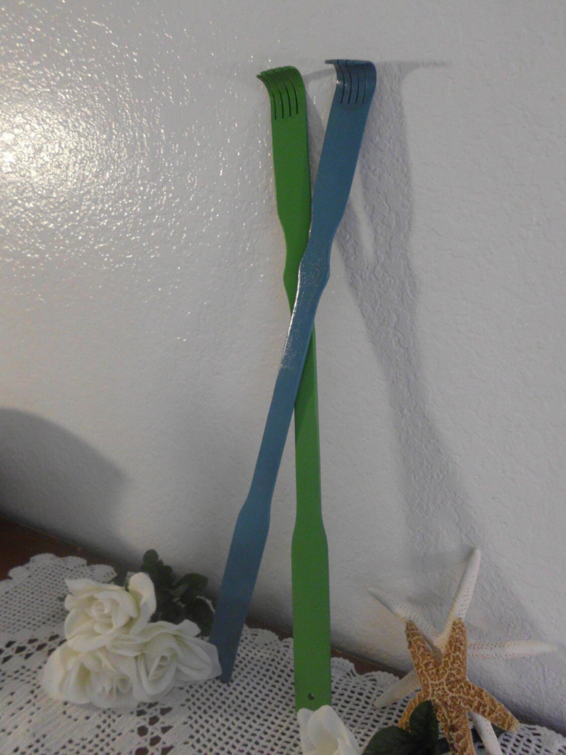Bamboo Back Scratcher Lime Green Turquoise Blue Father's Day Birthday ...