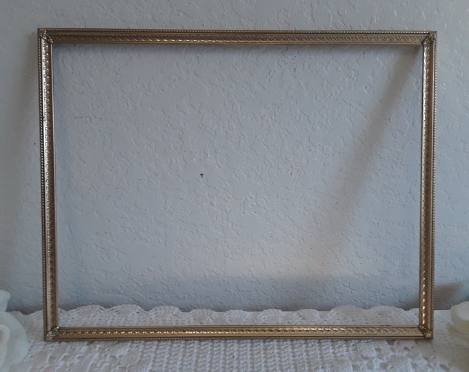 Vintage Ornate Gold Metal Picture Frame 11 X 14 Photo Decoration Mid ...
