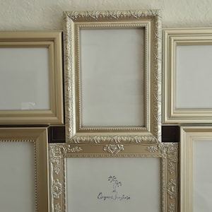 Light Champagne Gold Wedding Seating Chart Picture Frame Collage Spring ...