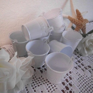 White Favor Pail With Handle Mini Bucket Hawaii Beach Destination ...