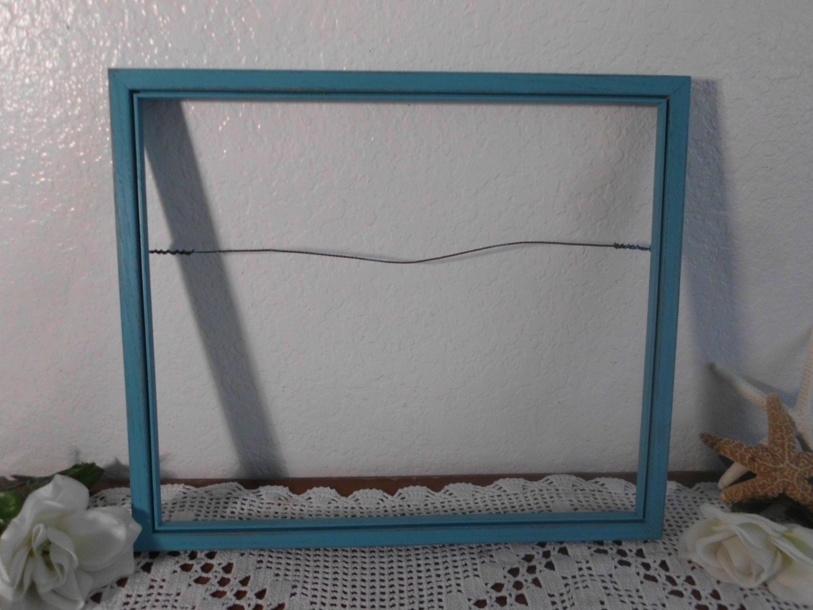 Aqua Turquoise Blue Frame 12 X 14 Shabby Chic Picture Photo Beach ...