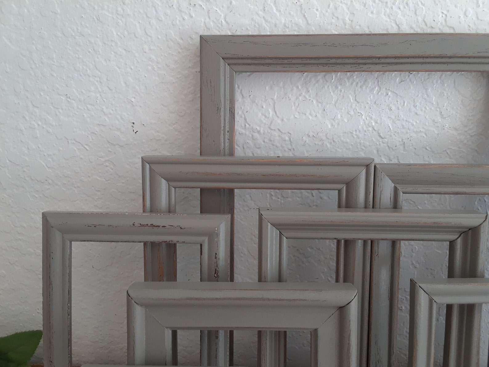 Gray Picture Frame Set up Cycled Vintage Rustic Shabby Chic Distressed ...