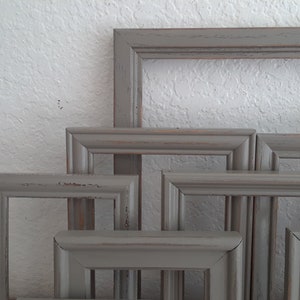 Gray Picture Frame Set up Cycled Vintage Rustic Shabby Chic Distressed ...