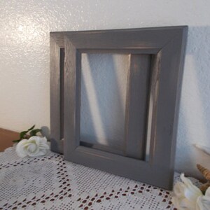 Gray Picture Frame Upcycled Vintage Rustic Shabby Chic Distressed Grey ...