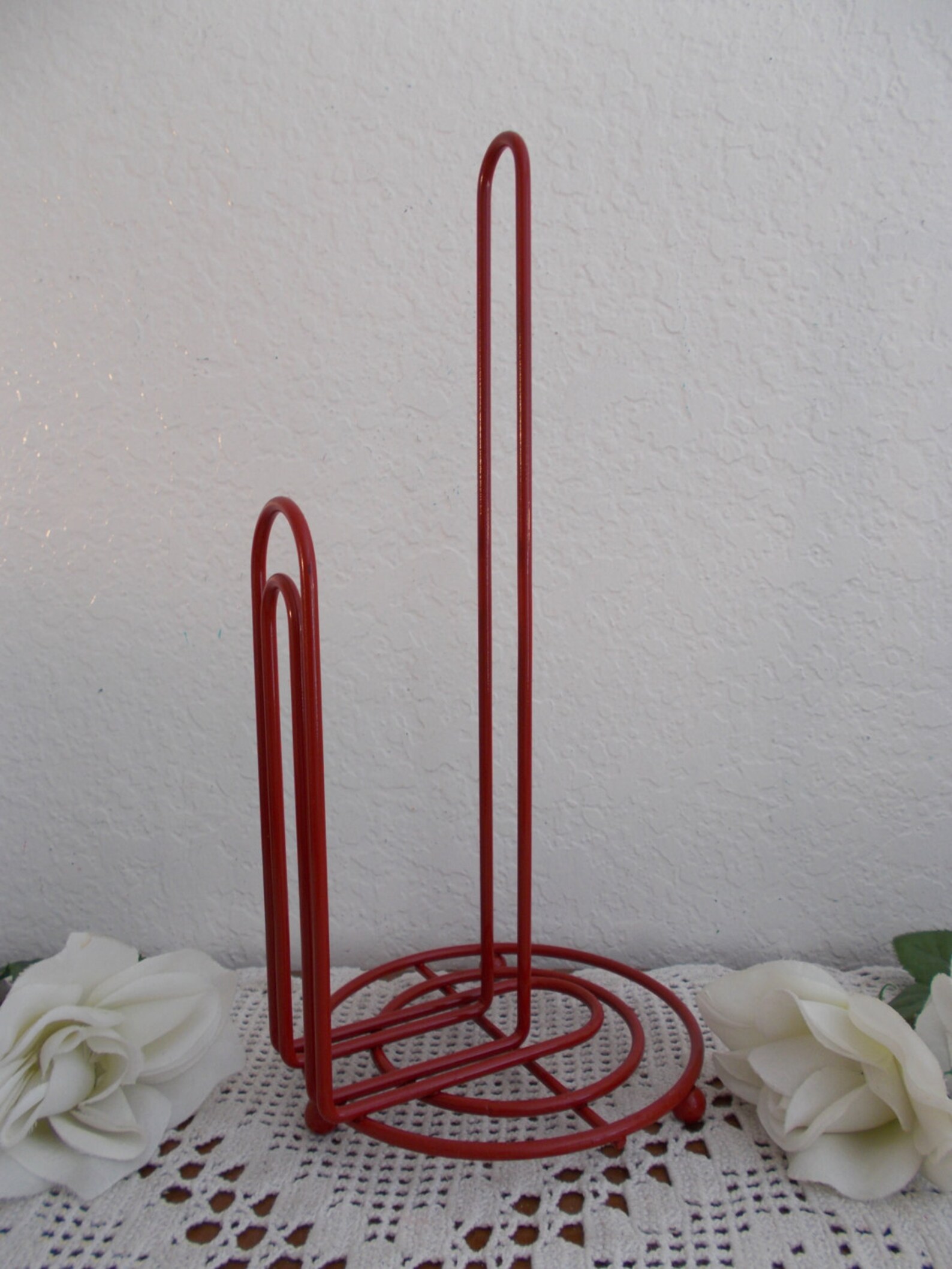 Paper Towel Holder Rustic Red Shabby Chic Distressed Metal Country ...