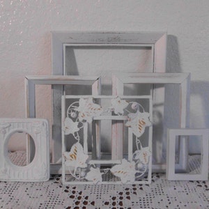 White Shabby Chic Frame Set Rustic Distressed Picture Photo Country ...