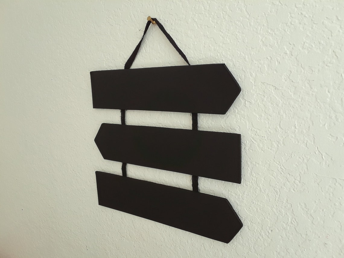 Chalkboard Arrow Sign Directional Triple Wall Hanging Blackboard Black ...