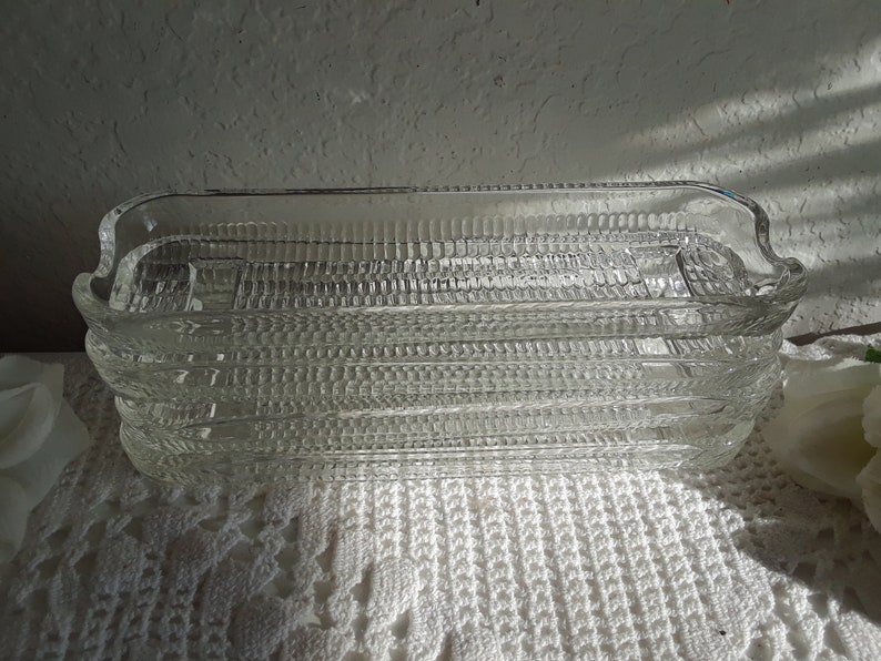 Vintage Clear Glass Corn on the Cob Dish Set Mid Century Beach Cottage ...