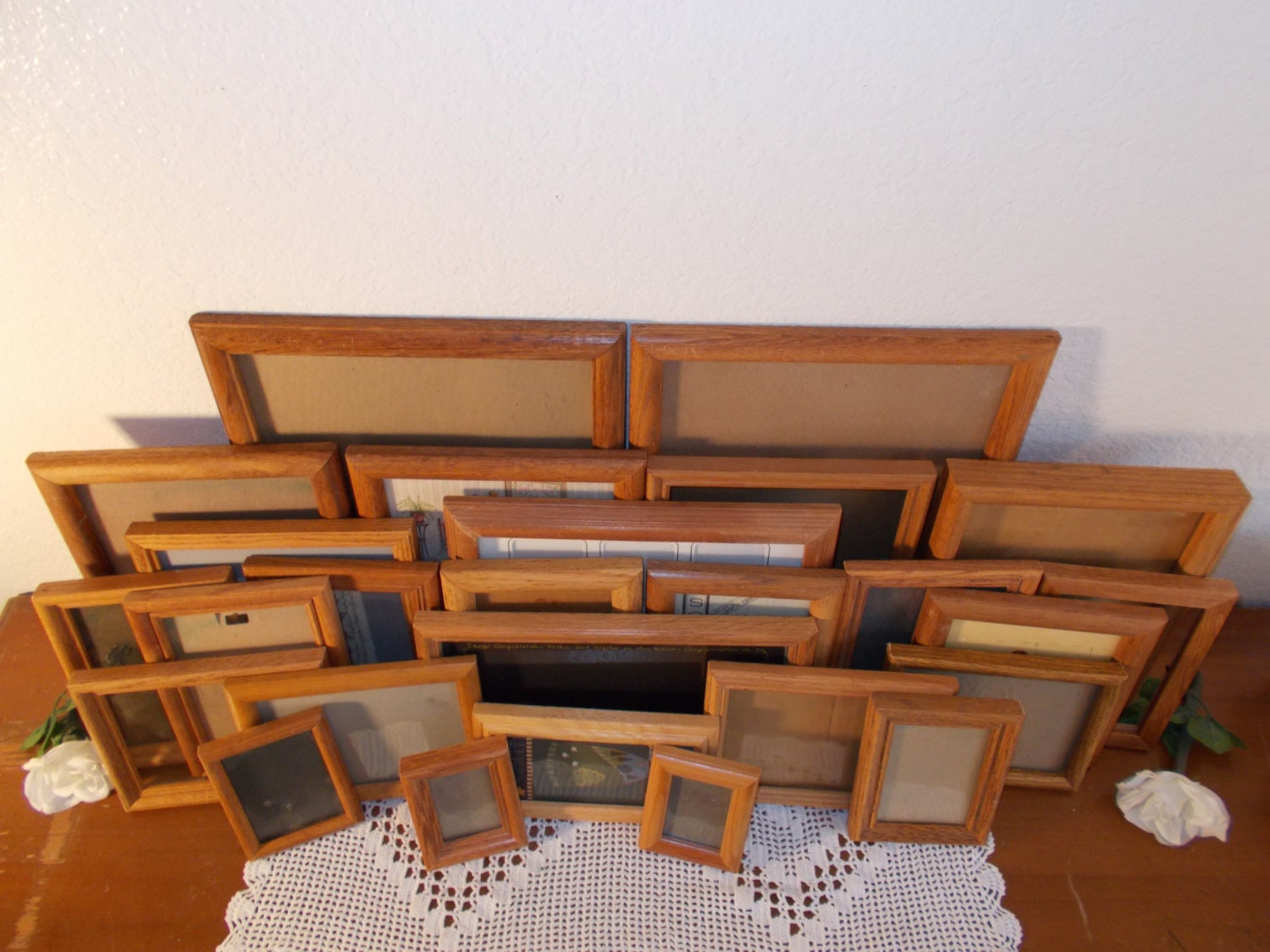 Large Vintage Wood Picture Frame Set Mid Century Photo - Etsy